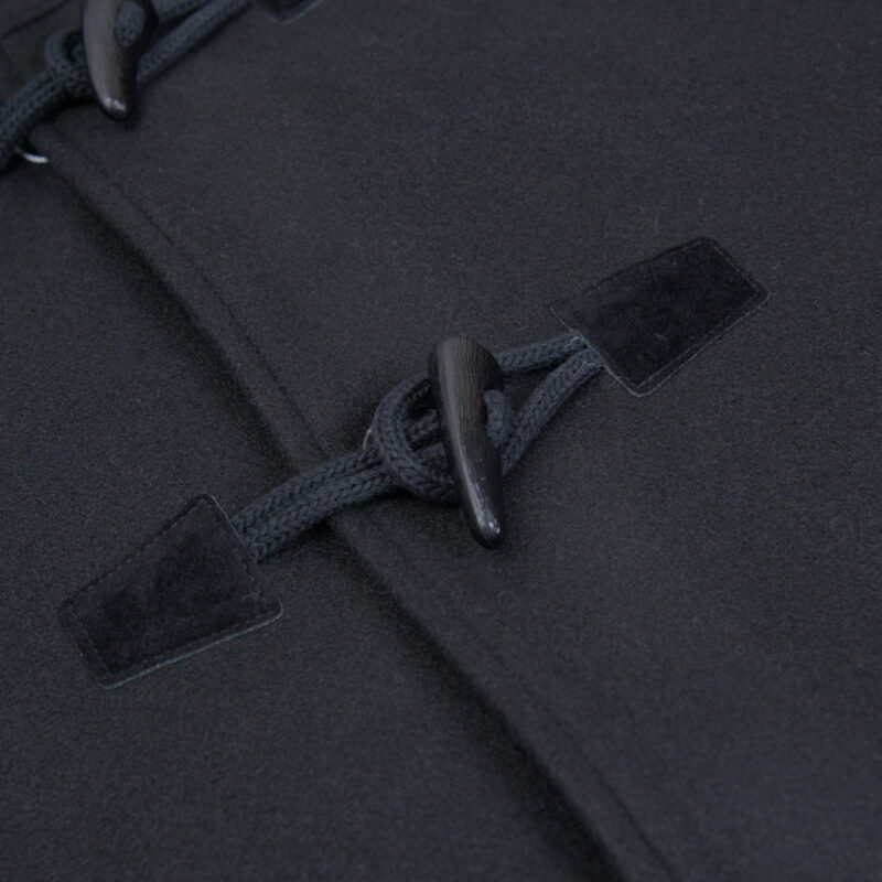Duffle Half Coat Black with Toggle Closures Modern Fit - Prince Oliver
