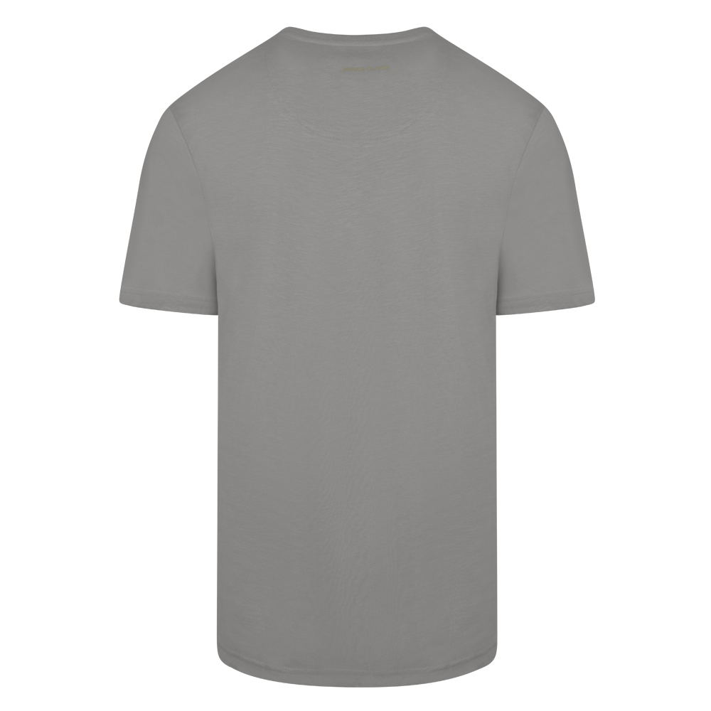 T-Shirt Γκρι in Cotton με Embroidered Logo Regular Fit - Prince Oliver
